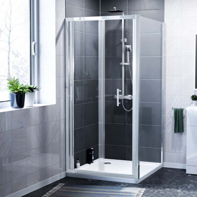 Nes Home Jupiter Shower Bi-Fold Door 1000mm & 800mm Side Panel ...