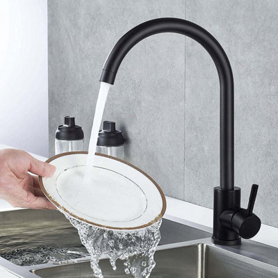 Nes Home Kitchen Single Lever Mixer Tap with Diffuser 360 Swivel Matte ...