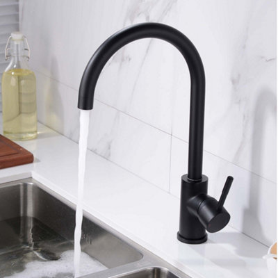Nes Home Kitchen Single Lever Mixer Tap with Diffuser 360 Swivel Matte ...