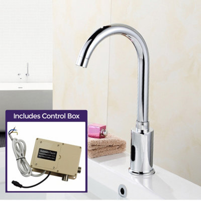 Nes Home Kitchen Sink Mixer Tap Basin Chrome Faucet Automatic Touchless ...