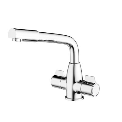 Nes Home Kitchen Sink Mixer Tap Swivel Spout Twin Handles Chrome ...