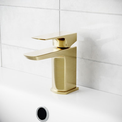 Nes Home Left Hand Basin Vanity Unit With Brushed Brass Handles, WC ...