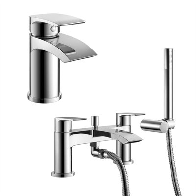 Nes Home Libra Waterfall Bathroom Tap Basin Mono Mixer Bath Shower ...