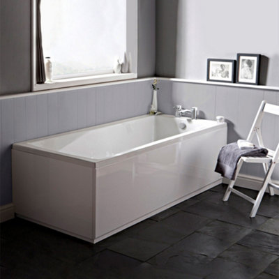 Nes Home Linton 1700mm Standard White Square Single Ended Bath Legs ...