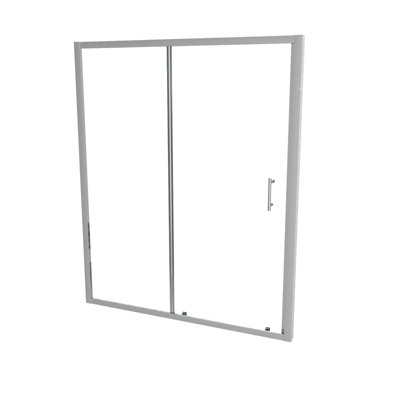 Nes Home Magna Slider Door 6mm Clear Glass 1600mm x 1850mm Chrome