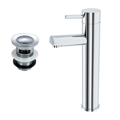 Nes Home Marc High Rise Basin Mono Mixer Tap with Waste Chrome