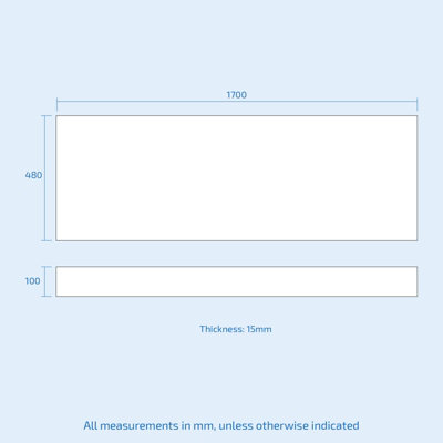 Nes Home Matt Grey 1700mm Water Proof Durable PVC Front Bath Panel 15mm ...