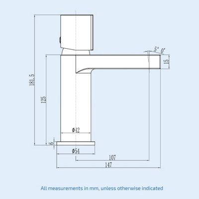 Nes Home Matt Grey Handleless Futuristic Basin Mixer Tap Deck Mounted ...