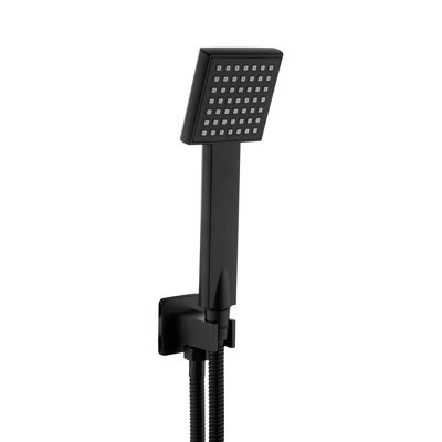 Nes Home Matte Black Square Wall Outlet Kit with Handset and Hose