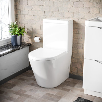 Nes Home Merton 600mm Freestanding Vanity Basin Unit & Rimless WC ...
