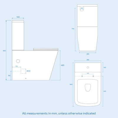 Nes Home Merton Grey Freestanding Vanity Basin Unit Square Rimless ...