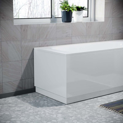 Nes Home Modern 1700mm White High Gloss Bath Tub PVC Front & End Panel ...
