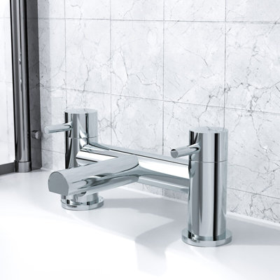 Nes Home Modern Bath Filler Mixer Taps Bathroom Deck Mounted Tap Solid ...