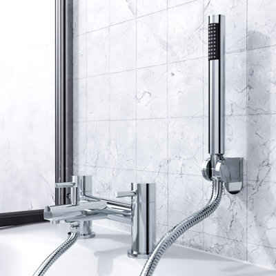 Nes Home Modern Bath Filler Shower Mixer Tap Bathroom Taps with Hand Held