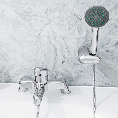 Nes Home Modern Bathroom Basin Mono Tap & Bath Shower Mixer Taps Set Faucet
