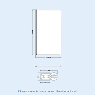 Nes Home Modern Bathroom L-shape Shower Left Hand, Bath Screen & Front ...