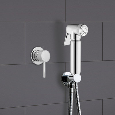 NES HOME MODERN CHROME HANDHELD BRASS DOUCHE BIDET SPRAY SET WITH LEVER ...