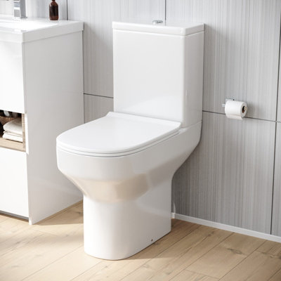 NES HOME MODERN COMFORT HEIGHT CLOSE COUPLED TOILET & CISTERN & SOFT ...