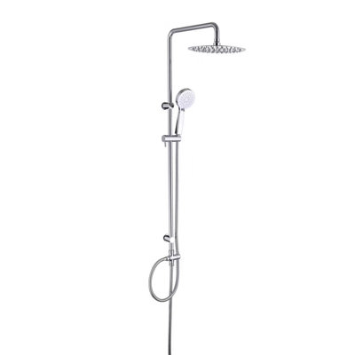 Nes Home Modern Exposed Round Shower Mixer Handset & Riser Rail Kit Chrome