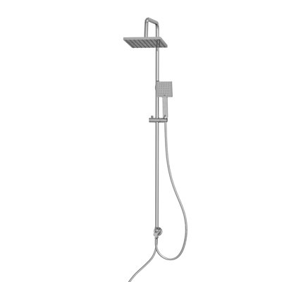 Nes Home Modern Exposed Square Shower Handset & Riser Rail Kit Chrome
