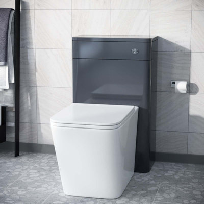 Nes Home Modern Grey 500mm Back To Wall WC Toilet Unit