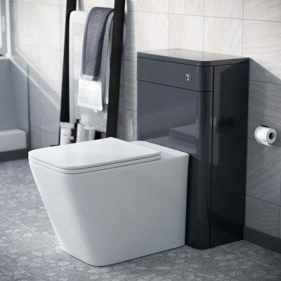 NES HOME MODERN GREY 500MM BACK TO WALL WC TOILET UNIT