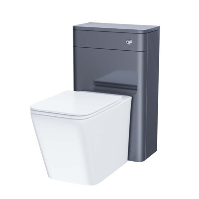 Nes Home Modern Grey 500mm Back To Wall WC Toilet Unit