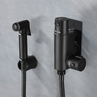 Nes Home Modern Matte Black Bidet Douche Mini Thermostatic Bar Valve ...