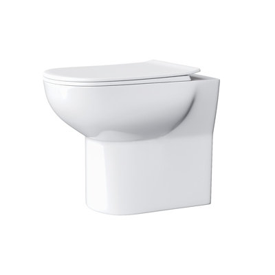 Nes Home Modern Rimless Comfort Height BTW Toilet and Soft Close Seat White