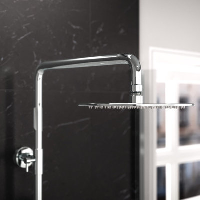 Nes Home Modern Round Exposed Thermostatic Mixer Shower Set With Shower ...