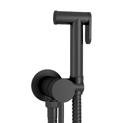 Nes Home Modern Round Matte Black Bidet Douche Kit with Shut Off Valve ...