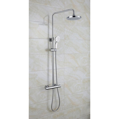 Nes Home Modern Round Thermostatic Wall Mounted Dual Control Riser ...