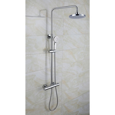 Nes Home Modern Round Thermostatic Wall Mounted Dual Control Riser ...