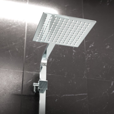 Nes Home Modern Square Exposed 2-Way Thermostatic Mixer Shower Set With ...