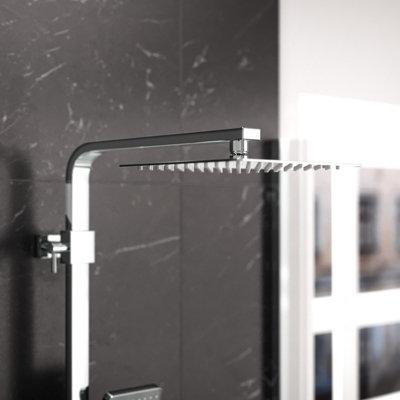 Nes Home Modern Square Exposed 2-Way Thermostatic Mixer Shower Set With ...