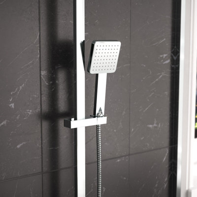 Nes Home Modern Square Exposed Thermostatic Mixer Shower Set Shower ...