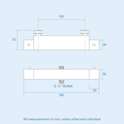 Nes Home Modern Square Matte Black Exposed Thermostatic Shower Mixer ...