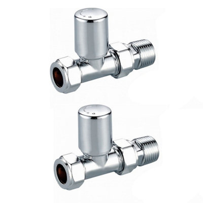Nes Home Modern Straight Radiator Valves Chrome | DIY at B&Q