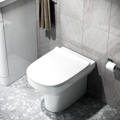 Nes Home Modern Stylish Bathroom Back to Wall Toilet with Soft Close ...