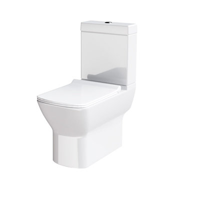 Nes Home Modern Stylish Bathroom Close Coupled Toilet with Soft Close ...