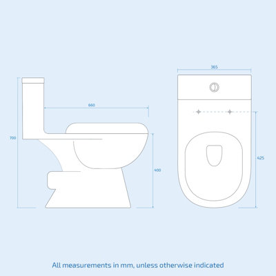 Nes Home Modern White Close Coupled Toilet One Piece With Seat & Cistern