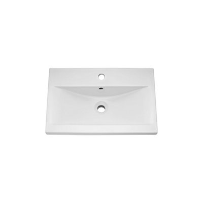 Nes Home Modern White Mid Edged Basin 600mm