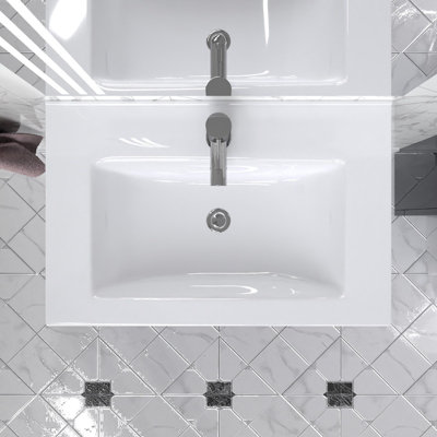 Nes Home Nanuya 600mm Floor Standing Anthracite Stylish Slim Basin ...