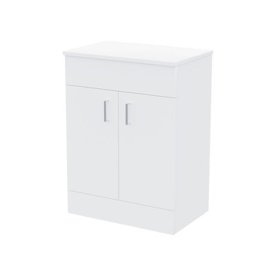 Nes Home Nanuya 600mm Floor Standing Vanity Unit Flat Pack - White