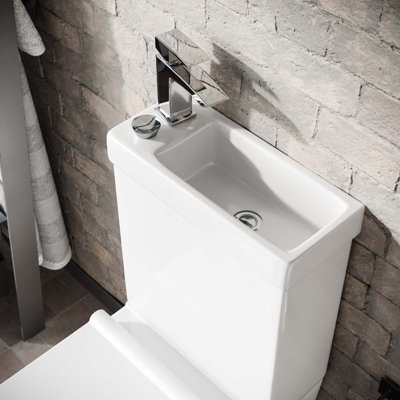 Nes Home Nova 2 in 1 Combo Toilet and Basin Combined Sink Cloakroom ...