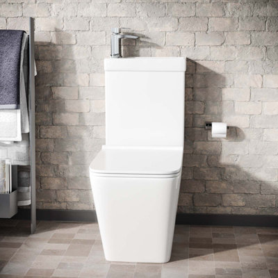 Nes Home Nova 2 in 1 Combo Toilet and Basin Combined Sink Cloakroom ...