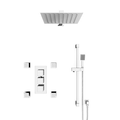 Nes Home Olive Square 3 Way Concealed Thermostatic Shower Mixer Valve ...