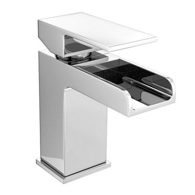 Nes Home Origin Waterfall Bathroom Basin Mixer Tap & Waste Chrome