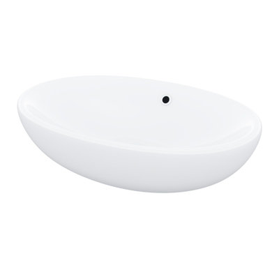Nes Home Oval 590 mm Large Counter Top Basin Sink Overflow Wash Ceramic ...