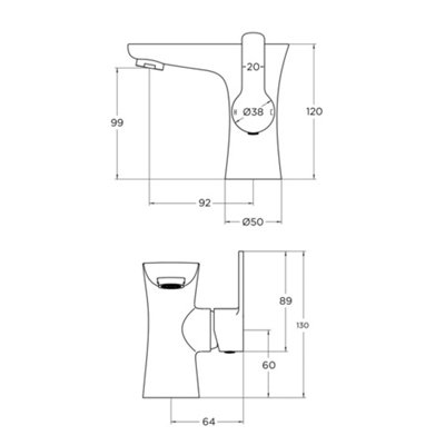 Nes Home Perth Bathroom Basin Mono Mixer Tap Chrome